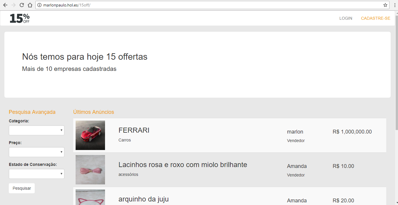 GitHub - Marlon-Paulo-da-Silva/15off: Classificados construído com PHP ... GitHub - Marlon-Paulo-da-Silva/15off: Classificados construído com PHP ...