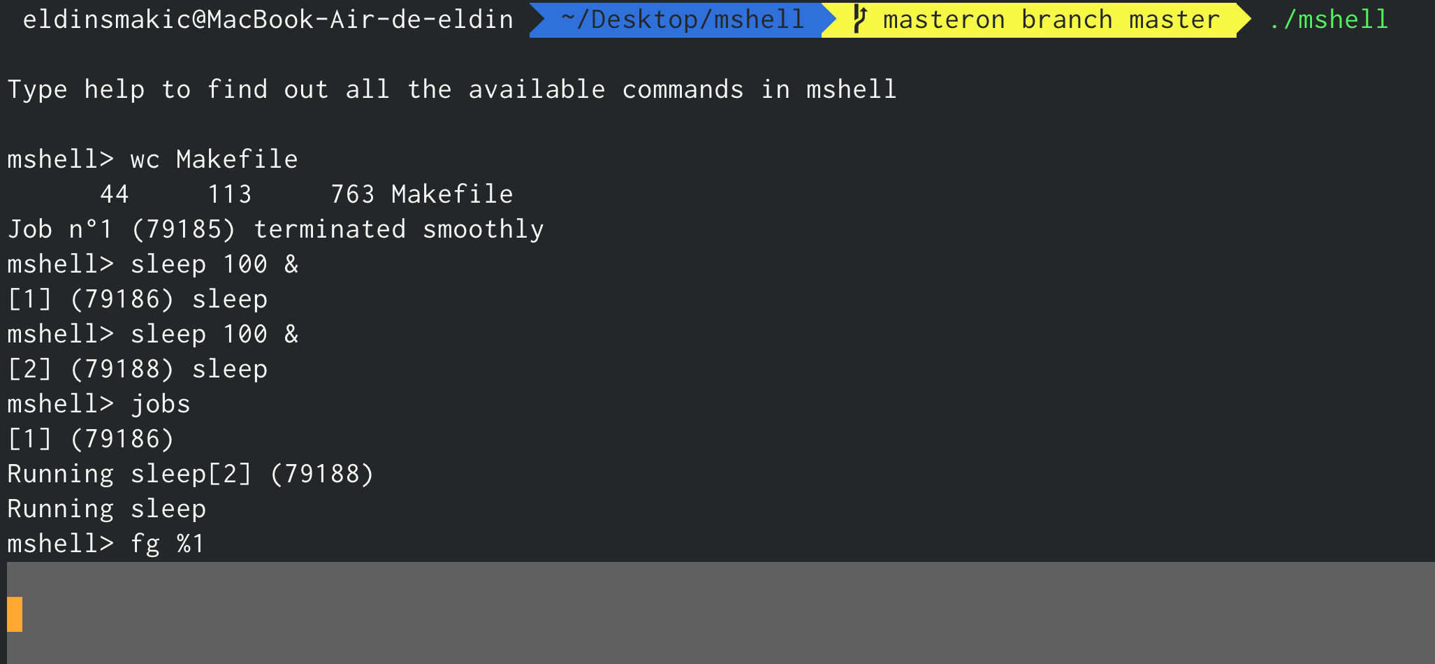 GitHub - eldinsmakic/mshell: Emulate a basic shell with management of ...