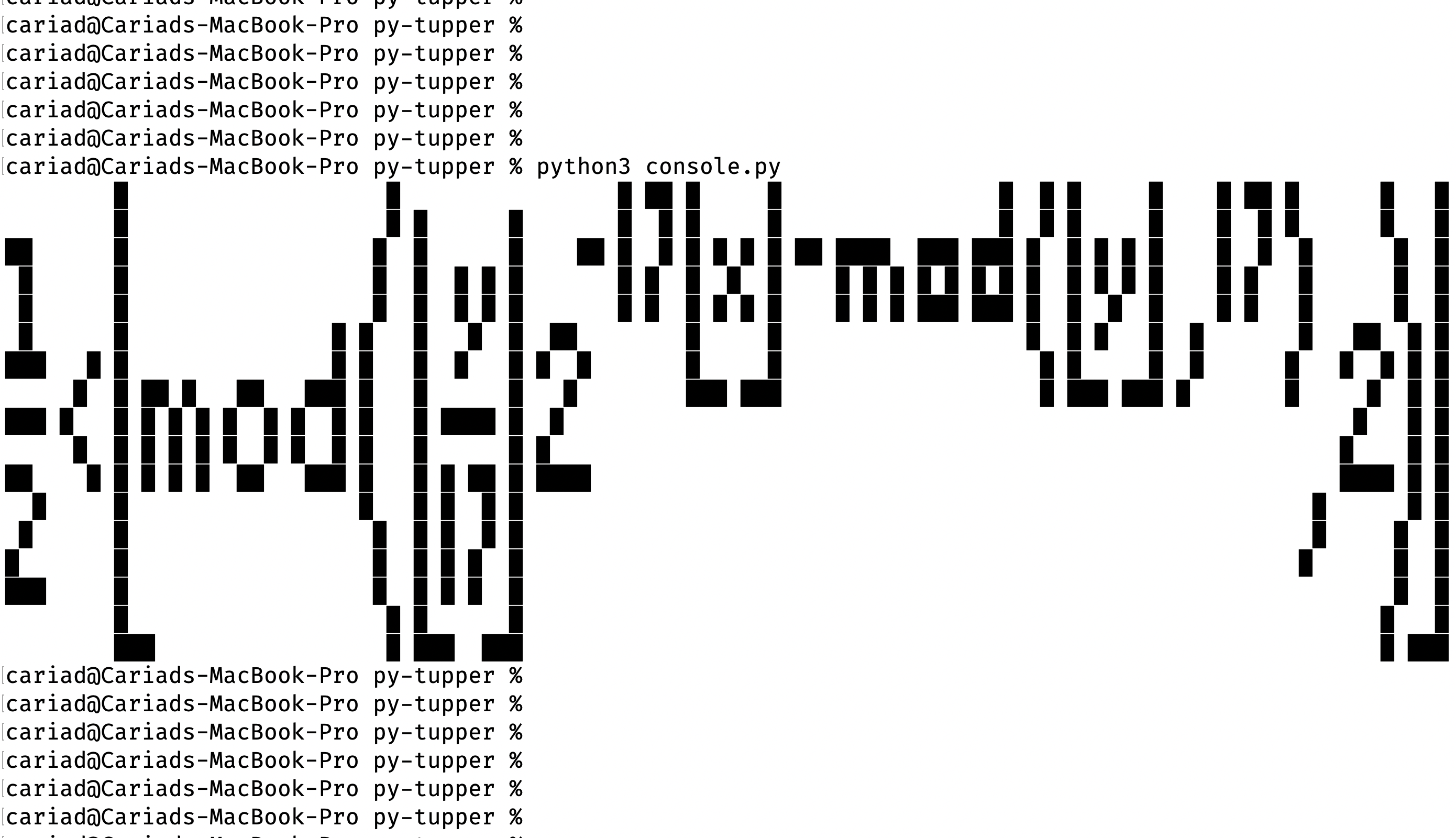 GitHub - cariad/tupper: Python package for plotting Tupper's Self ...
