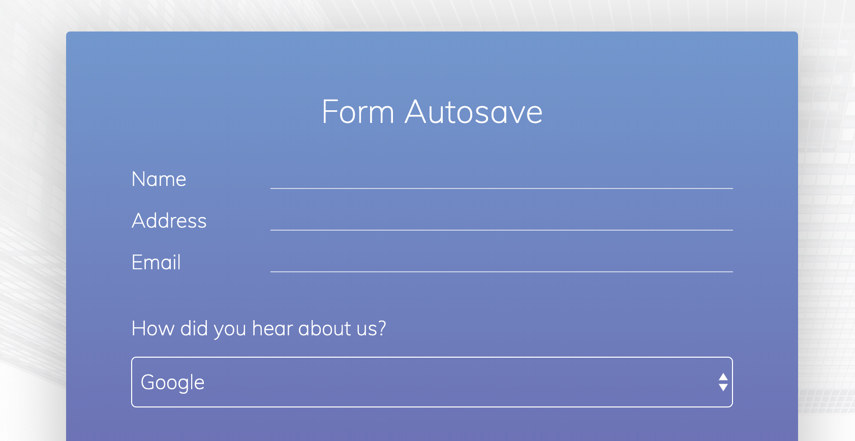 GitHub - letioneill/form-saver: Script that restores form field data on ...