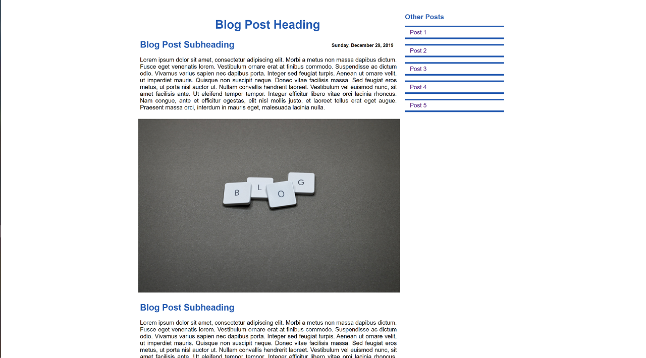 GitHub - SidharthaMishra/simple_blog_layout: Simple Blog Page Layout