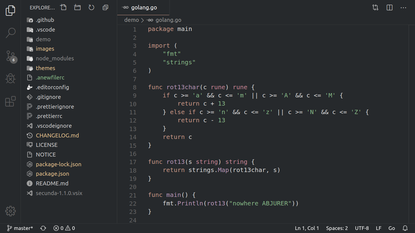 GitHub - rmjordas/secunda: A simple dark theme for coding at night