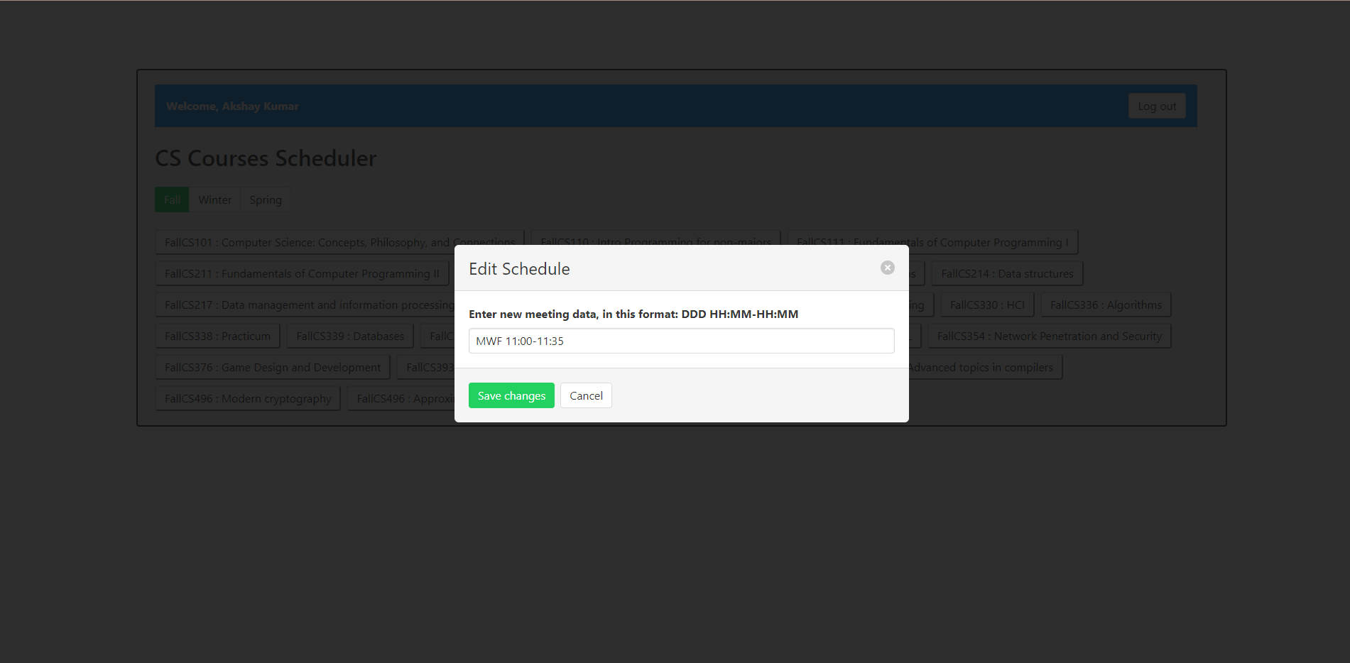 GitHub - imdoom/courses-scheduler: CS courses scheduler