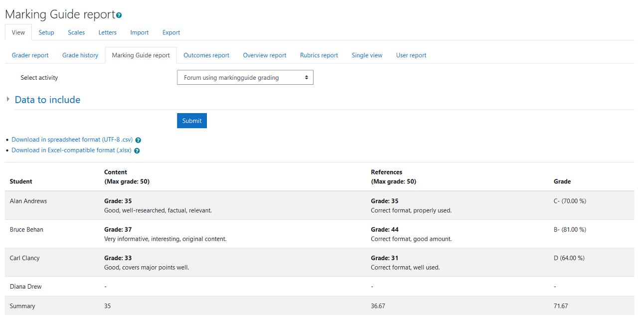 GitHub - brickfield/moodle-gradereport_markingguide