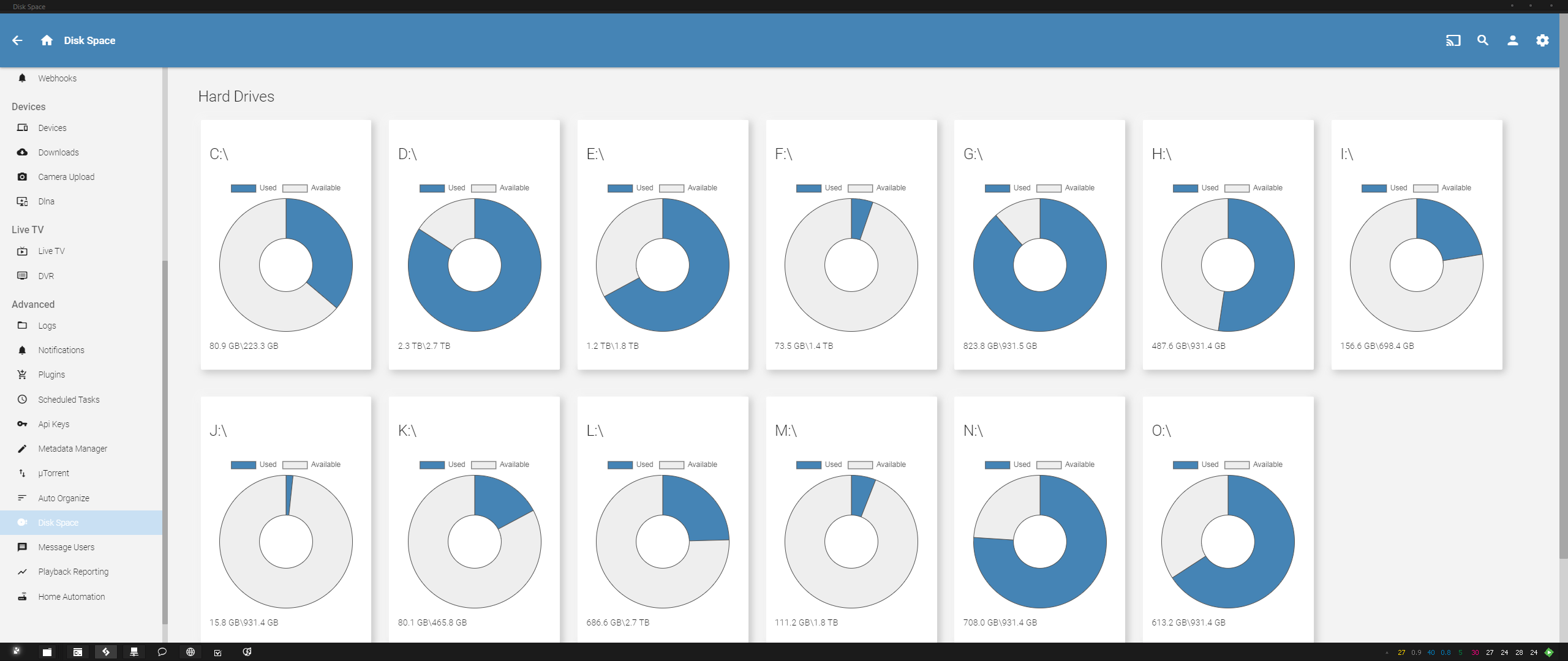 GitHub - chefbennyj1/Emby.DiskSpace: Emby Plugin which show hard disk data
