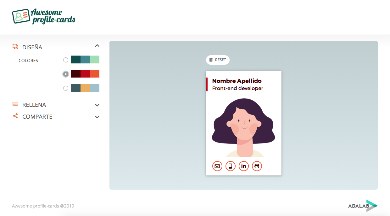 GitHub - marianalfr/awesome-profile-cards-react: 🎓 Adalab project.