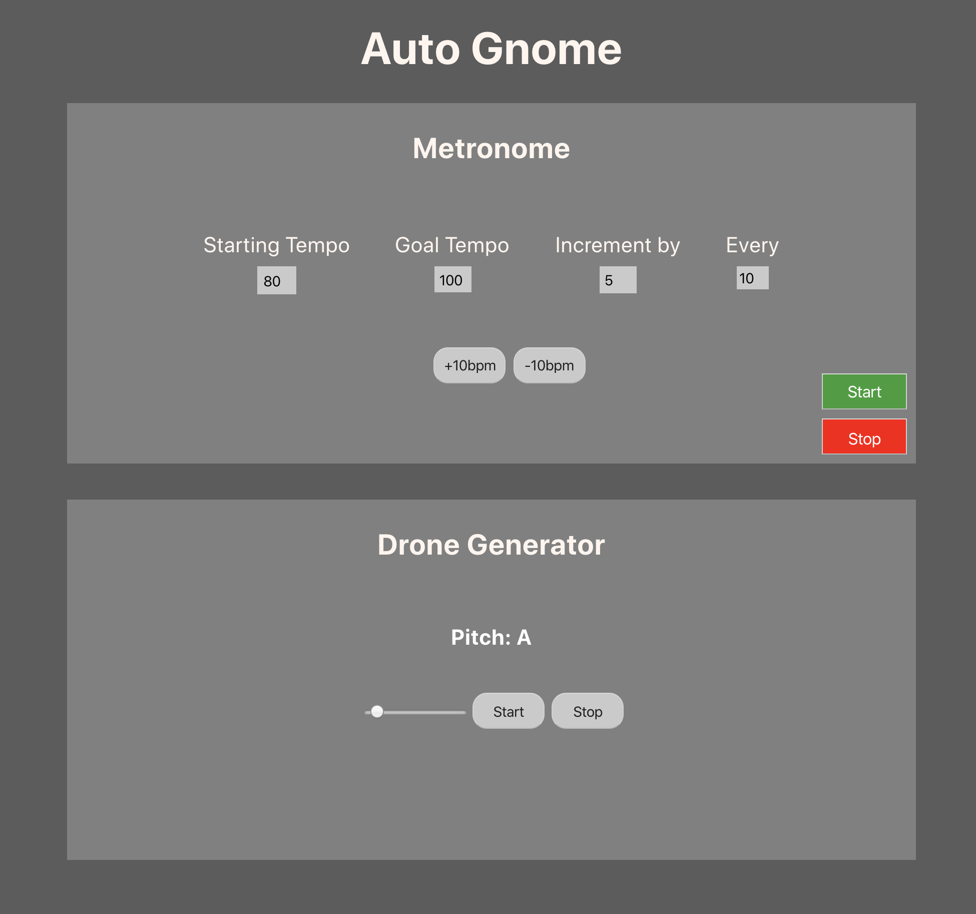 GitHub - eeeeman22/auto-gnome: Accurate auto-incrementing metronome and ...