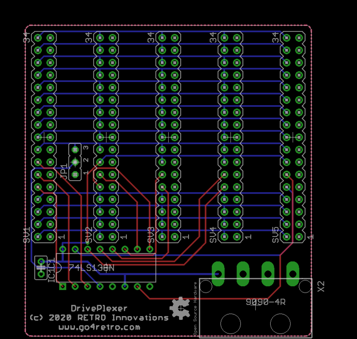 GitHub - go4retro/DrivePlexer: 34 pin floppy drive multiplexer (convert ...
