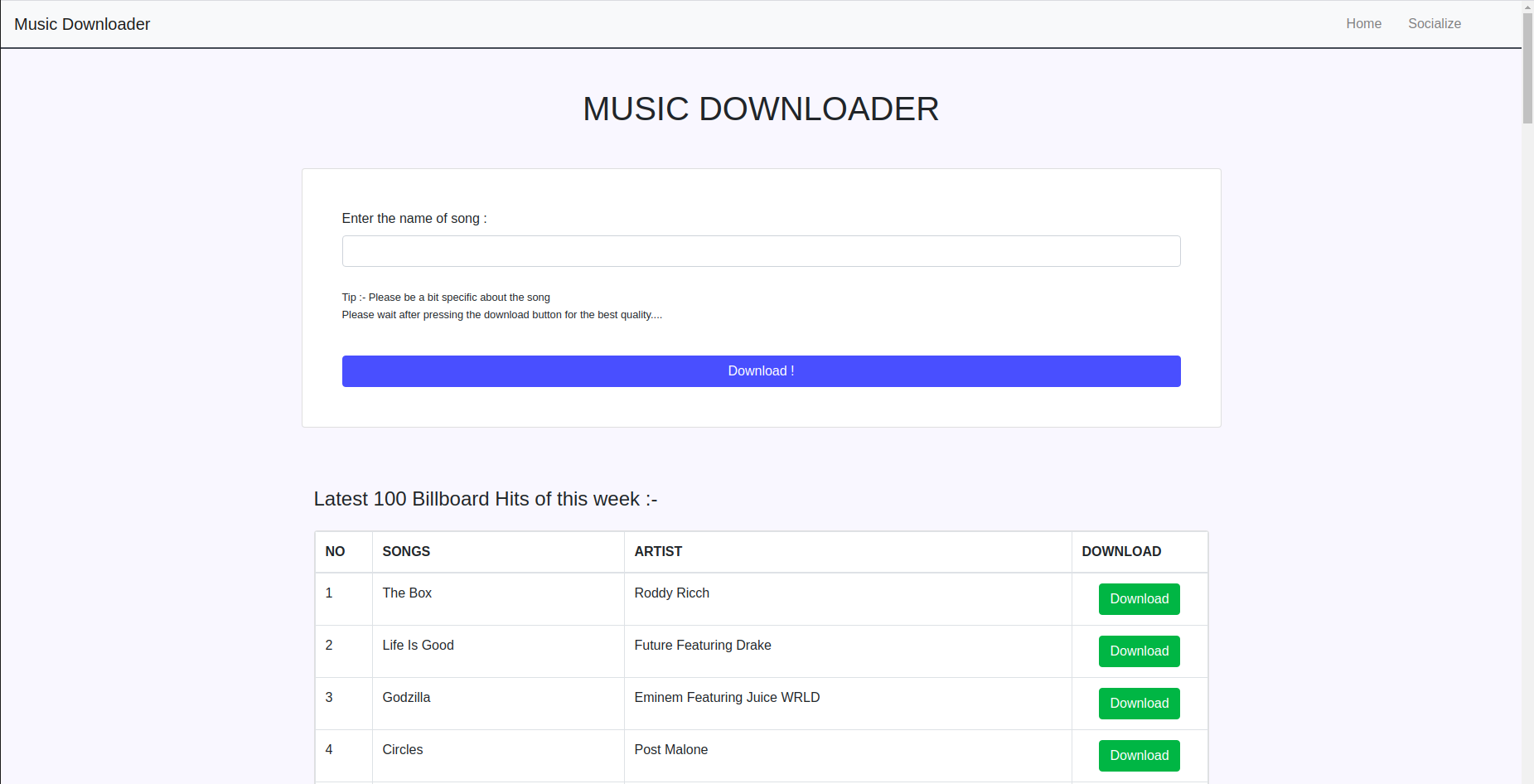 GitHub - aryanshridhar/Music-Downloader-WebApp: Music Downloader ...