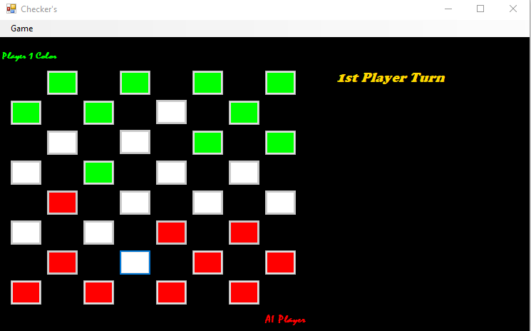 GitHub - talhatanveer333/Checkers-Game-Human-vs-Comp-C-: Checkers Board ...