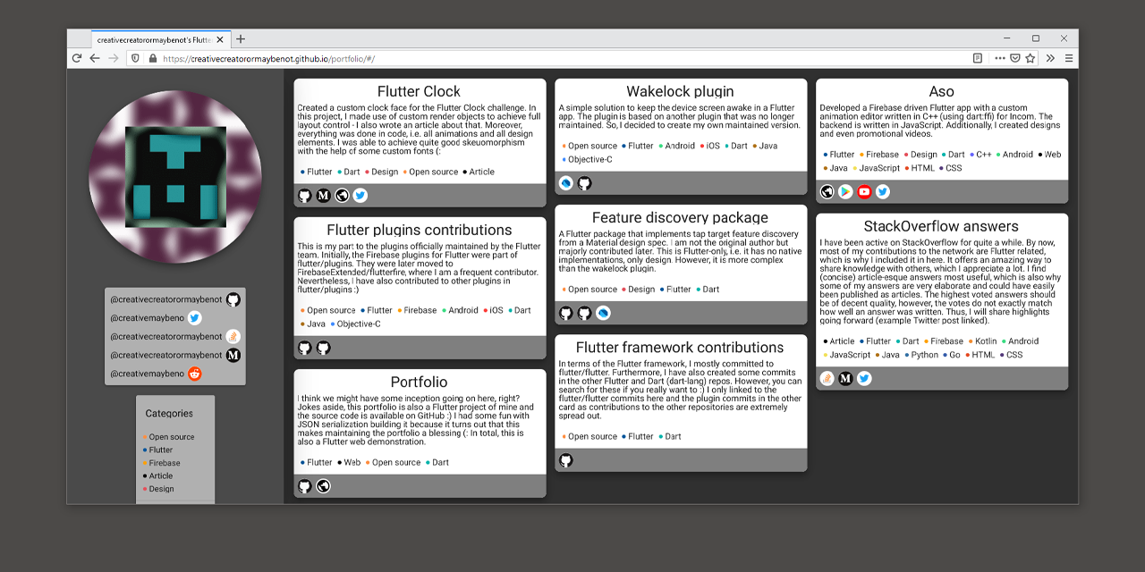 GitHub - creativecreatorormaybenot/portfolio: A Flutter web portfolio ...