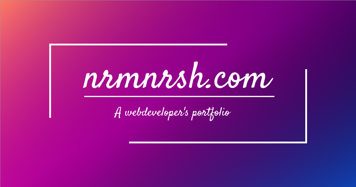 GitHub - nrmnrsh/nrmnrsh.com: The portfolio website of Norman Rusch