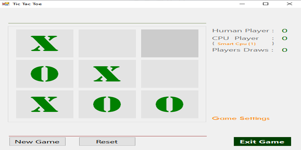 GitHub - cahhvoy/TicTacToeMiniMaxAlgo: Tic Tac Toe game written in c#