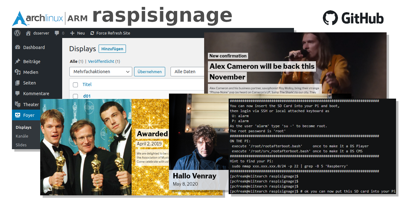 GitHub - boschkundendienst/raspisignage: Digital Signage client (player) and cms (server) using ...