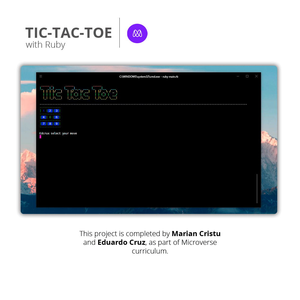 GitHub - EdCrux/Tic-Tac-Toe-game: Building a Tic-Tac-Toe game using ruby