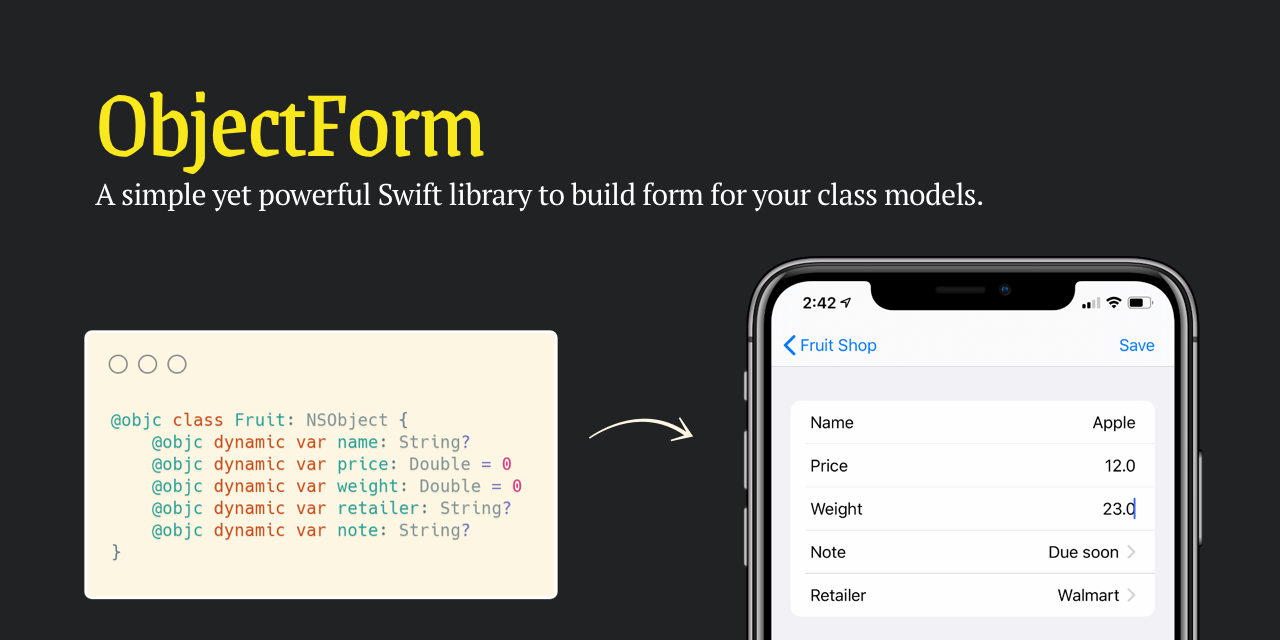 GitHub - haojianzong/ObjectForm: A simple yet powerful Swift library to build form for your ...