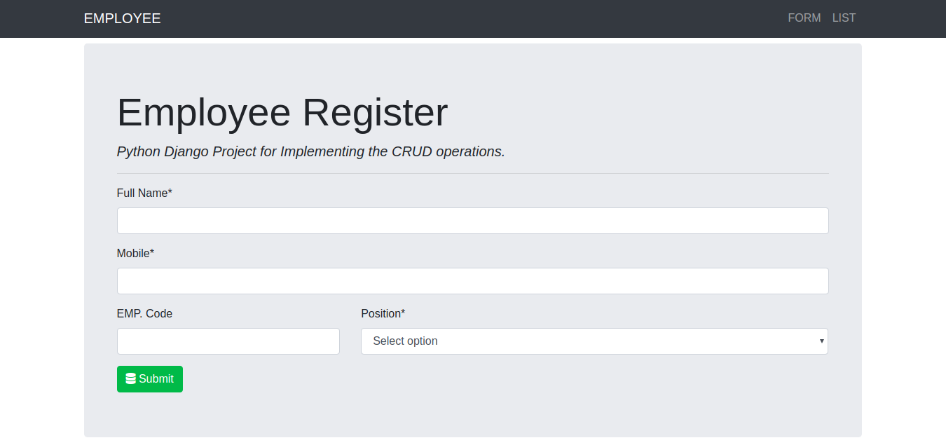 Github Diamondabhishekcrud Operations Using Django