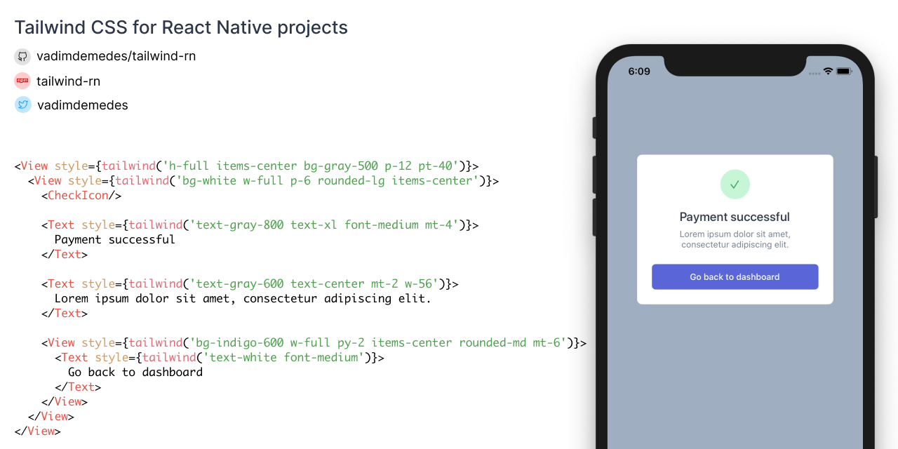 GitHub Vadimdemedes tailwind rn Use Tailwind CSS In React Native 