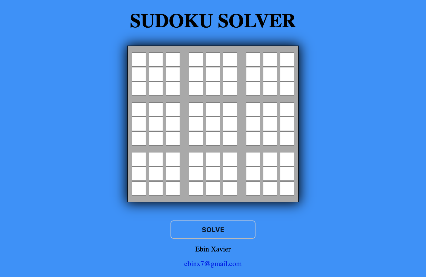 GitHub - ebinxavier/sudoku-solver: Sudoku Solver