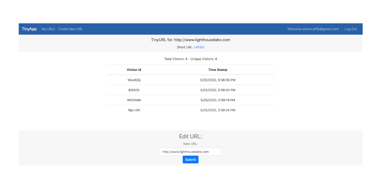 GitHub - jeff-sexton/tinyapp: Full Stack URL shortener application to ...