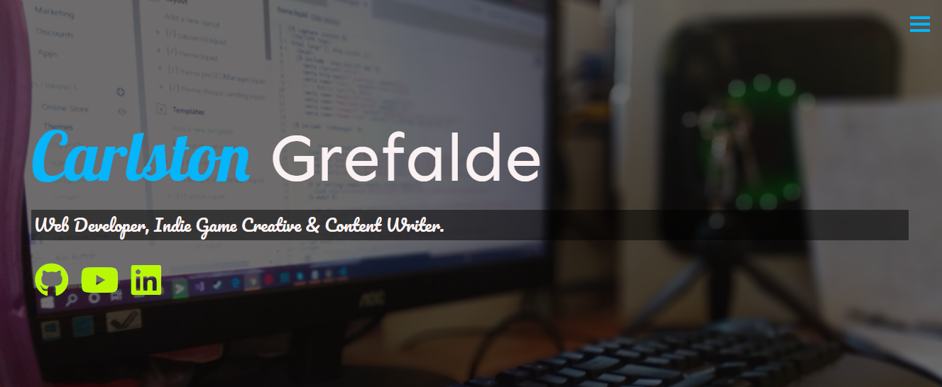 GitHub - CarlstonG/My_WebDevPortfolio: My name is Carlston Grefalde, a self though developer. I ...
