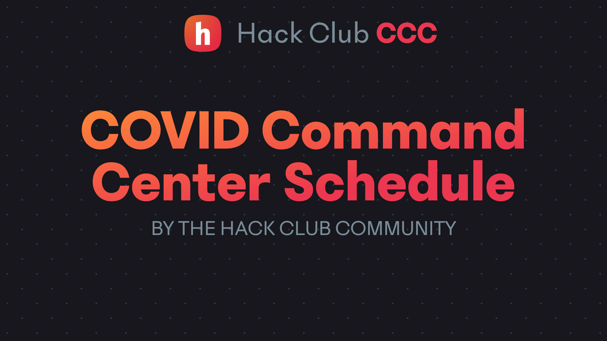 GitHub - hackclub/ccc-schedule: Schedule for upcoming events at the ...