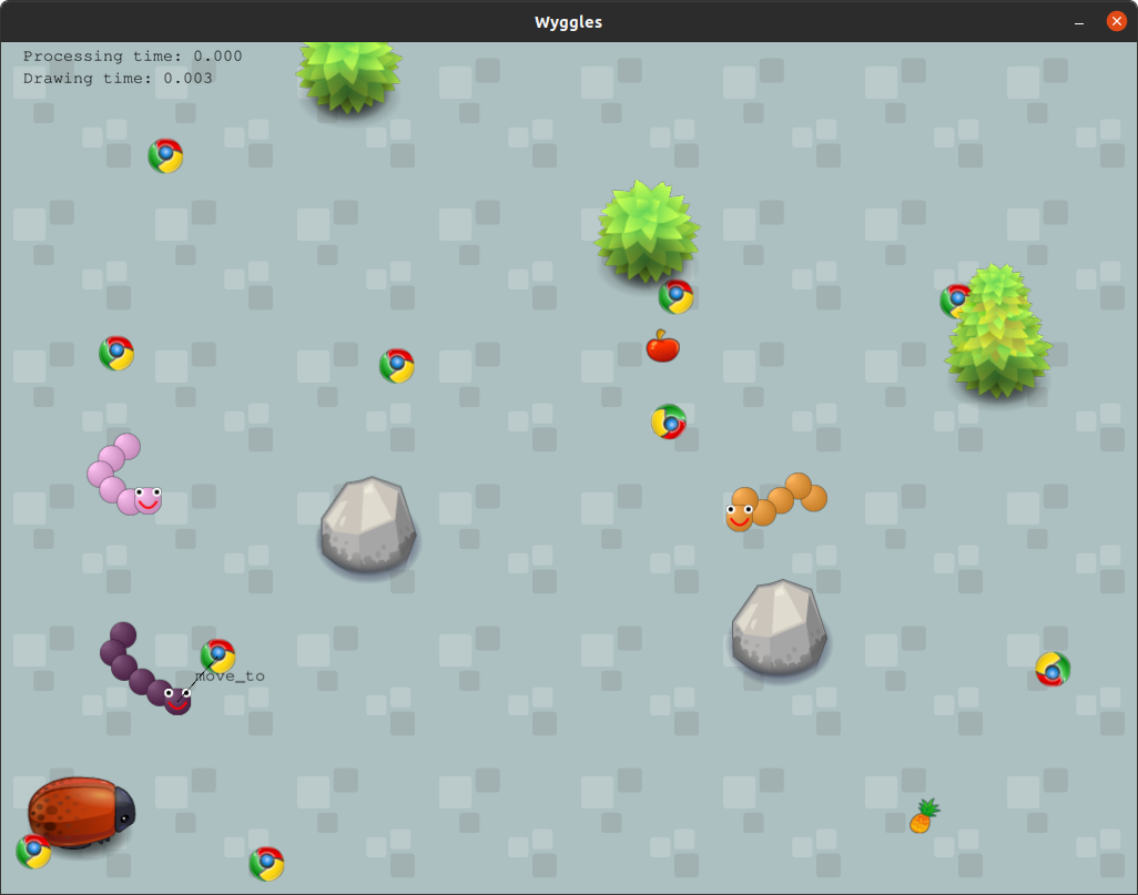 GitHub - kfields/wyggles: Funny Worms using the Python Arcade Library