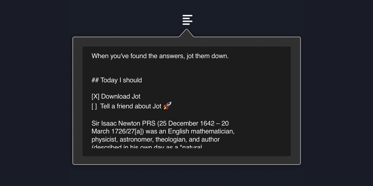 GitHub - tiivik/Jot: The random piece of paper that lives in your Mac ...
