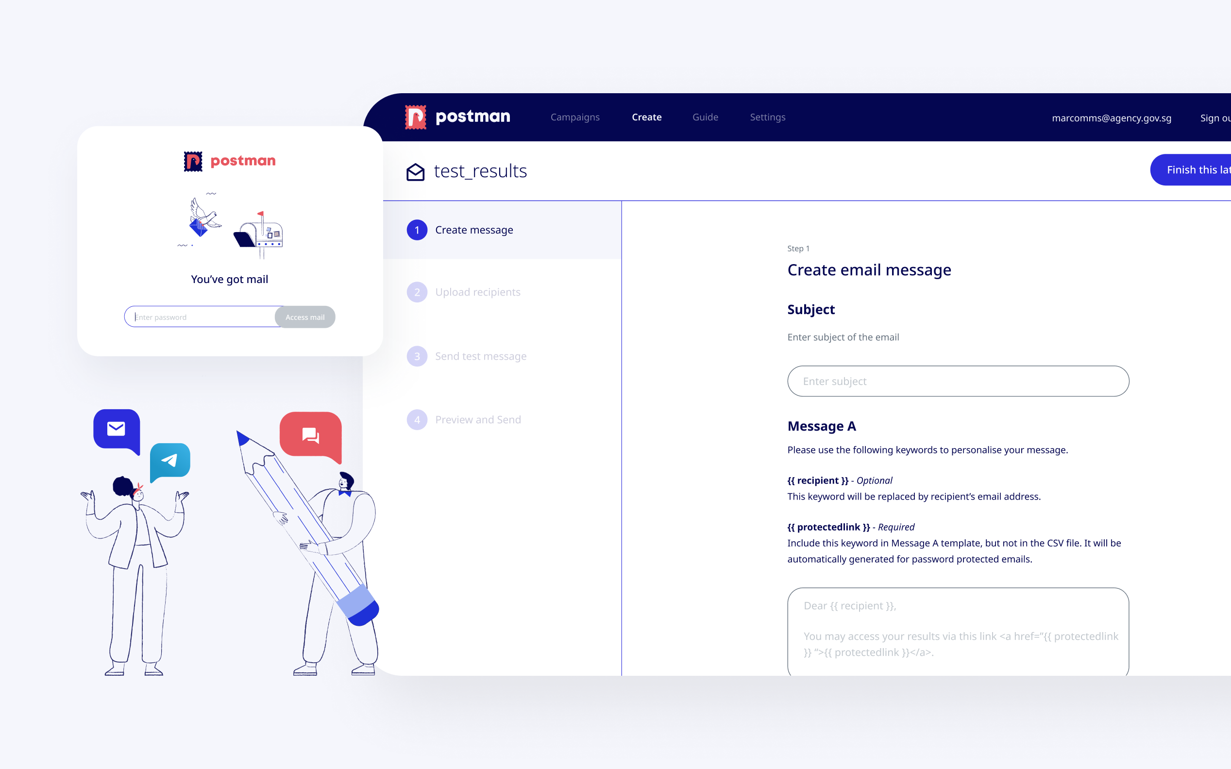 GitHub - opengovsg/postmangovsg: Templated message sending for public ...