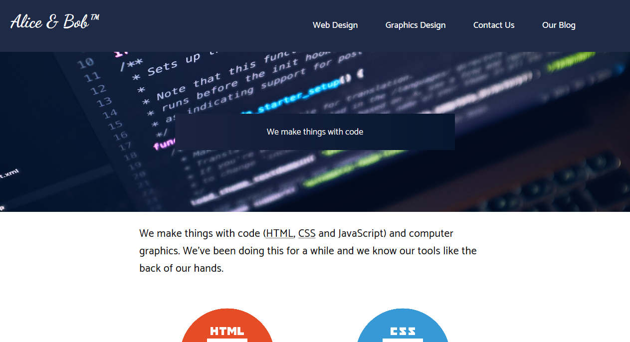 GitHub - ziizium/aliceandbob: A fictional site created as the final ...
