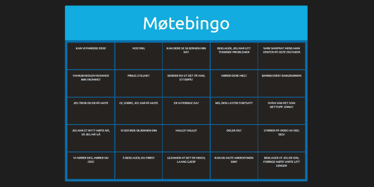 GitHub - CapgeminiNorway/bingo: Møtebingo