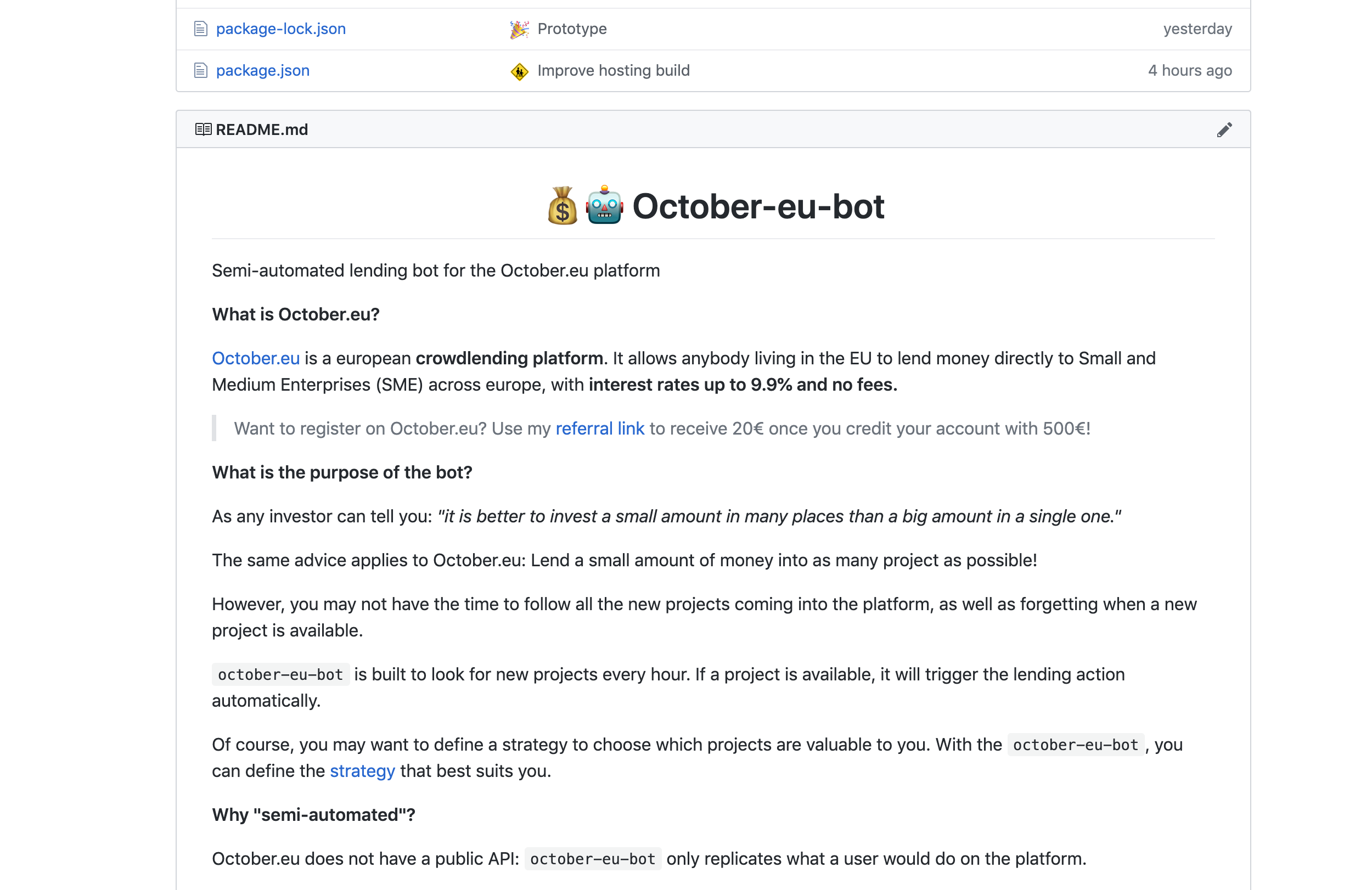 GitHub - Errorname/october-eu-bot: 💰🤖 Semi-automated lending bot for the October.eu platform