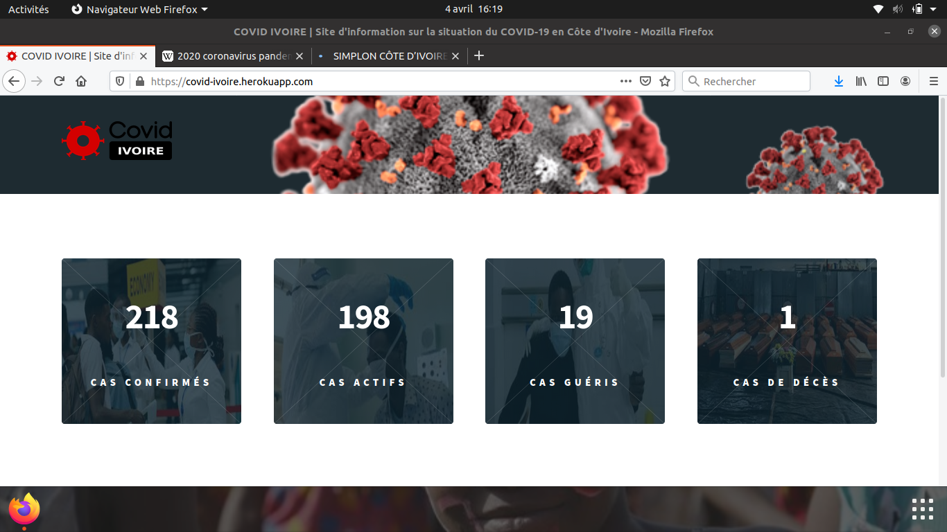 GitHub - paulbouaffou/covid-ivoire: Information platform on the situation of CORONAVIRUS (COVID ...