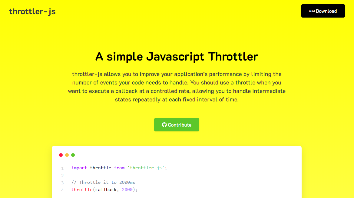 GitHub - ismailnguyen/throttler-js: A simple Javascript Throttler