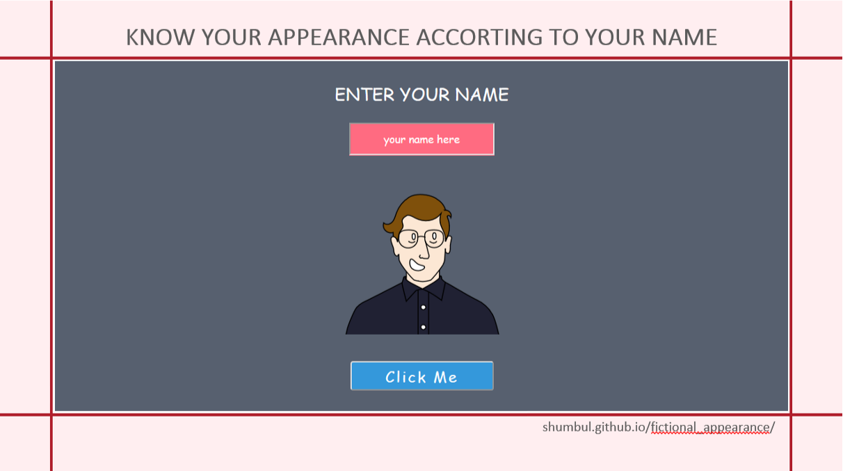 GitHub - shumbul/Fictional-Appearance: Know what your name depicts about your appearance