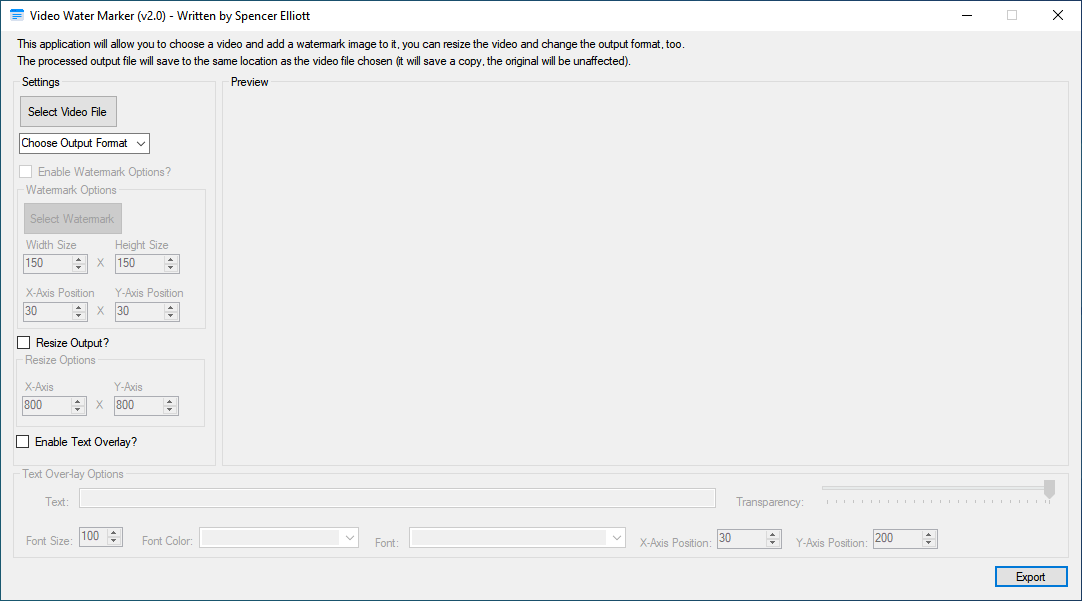 GitHub - Spencer-reborn-Elliott/VideoWaterMarker: A C# application that uses the nreco ffmpeg ...