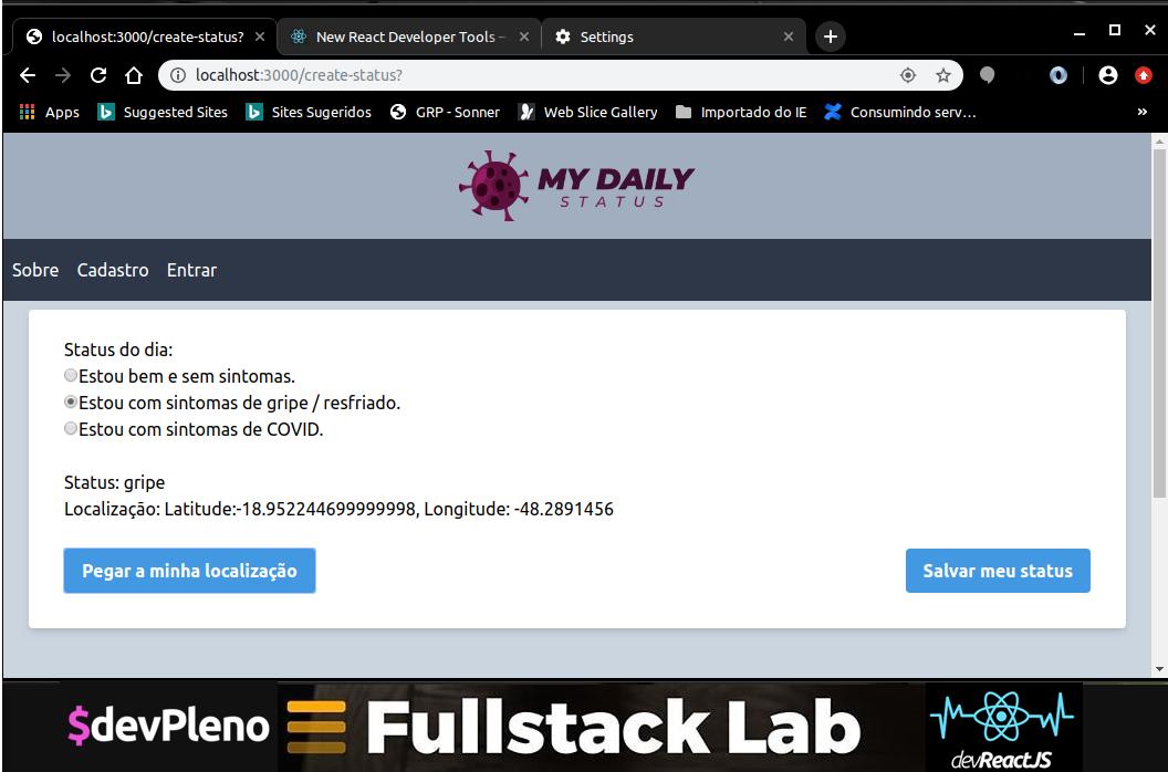 GitHub - joliveira-git/mydailystatus: Aplicativo escrito em React usando Next no modo SSR ...