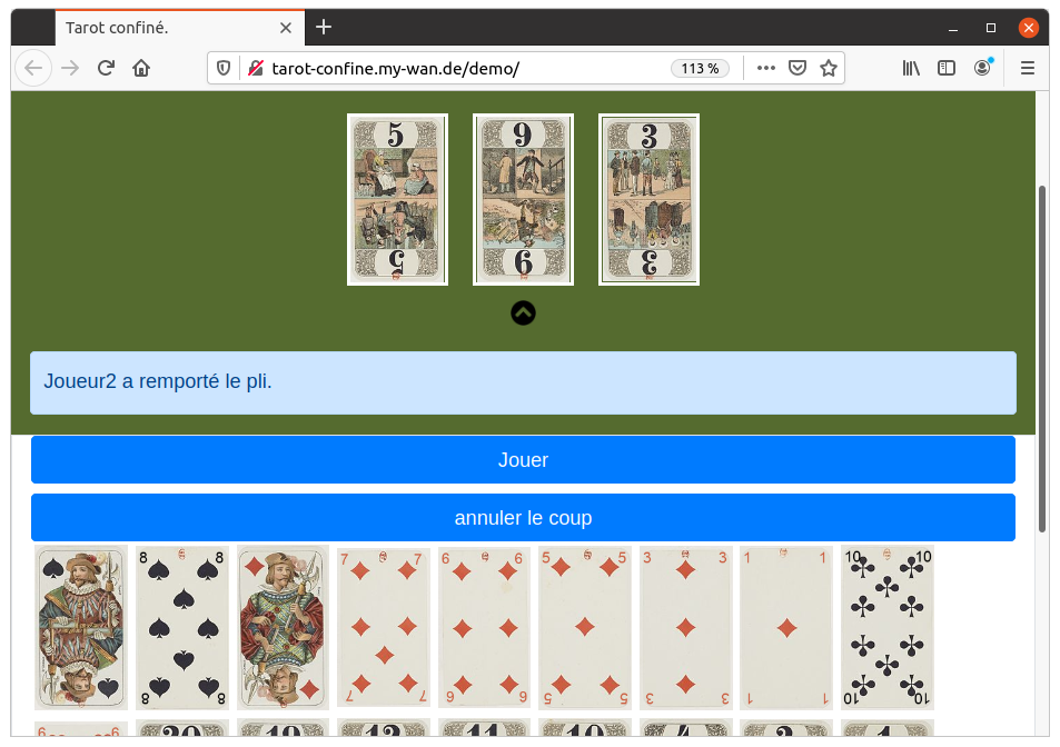 GitHub - mapariel/tarot_confine: Pour jouer au tarot, comme en vrai, avec ses amis pendant le ...