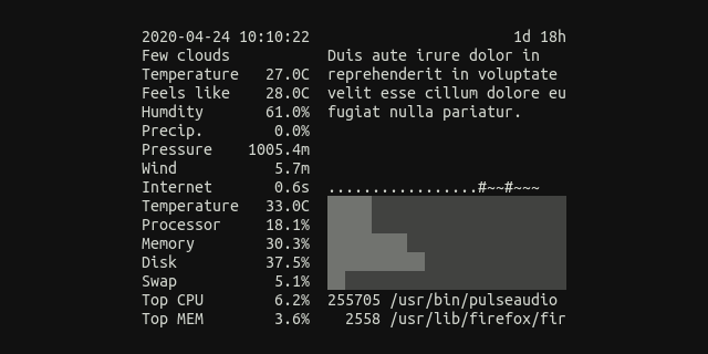 GitHub - pera-urosevic/gonky: conky-like system monitor, written in go