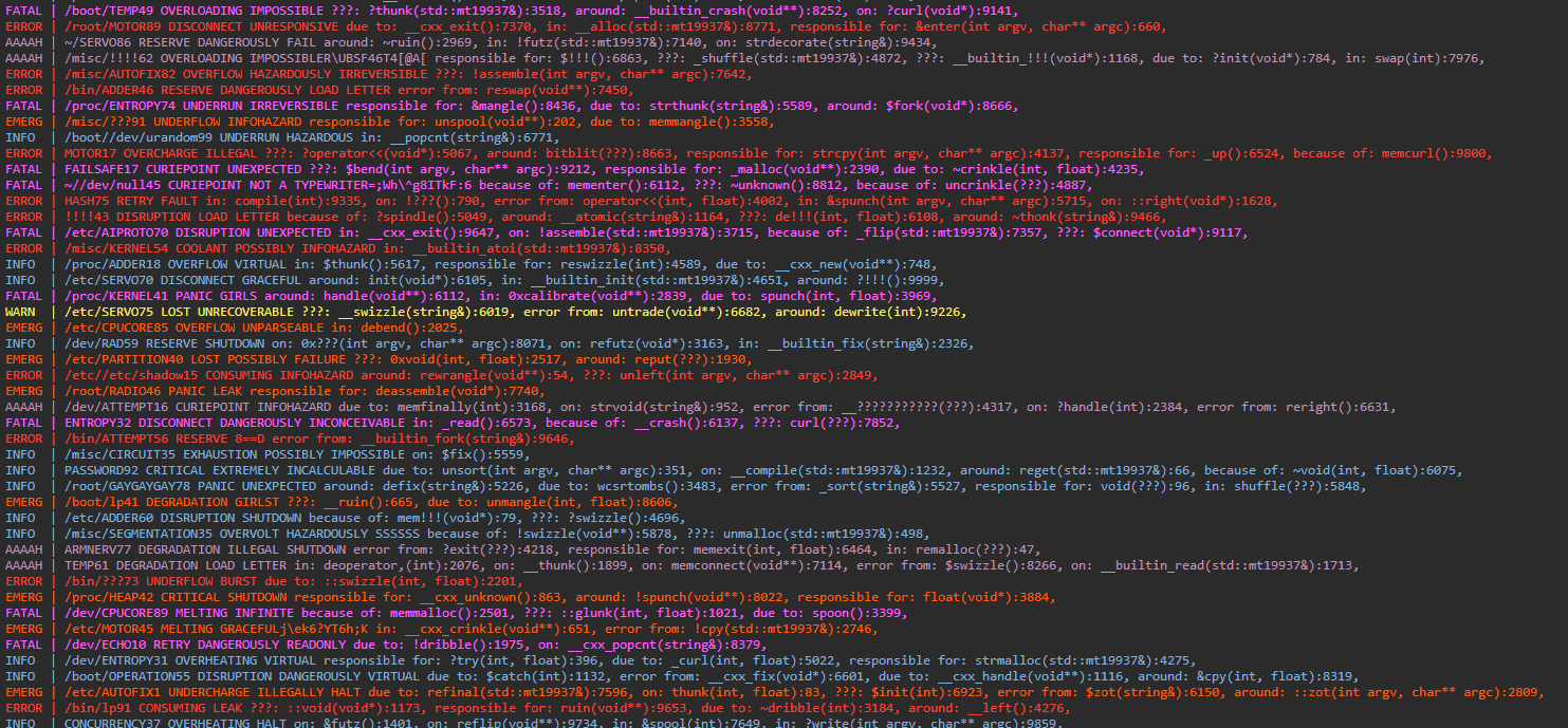 GitHub - Kansattica/problematic: Prints randomly generated errors to the console.