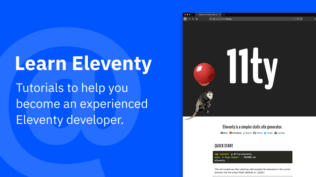 GitHub - alexcarpenter/learn-eleventy: Source files for my collection of Eleventy video tutorials