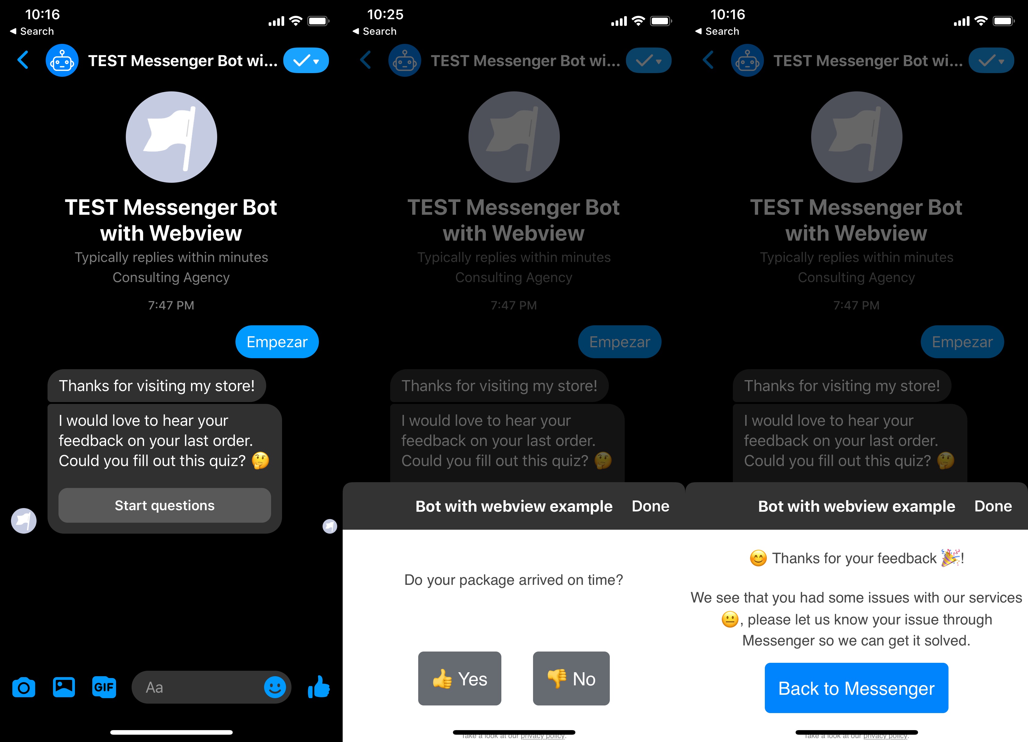 GitHub - jerocosio/messenger-bot-with-webview: Example Facebook Messenger bot with a we bview