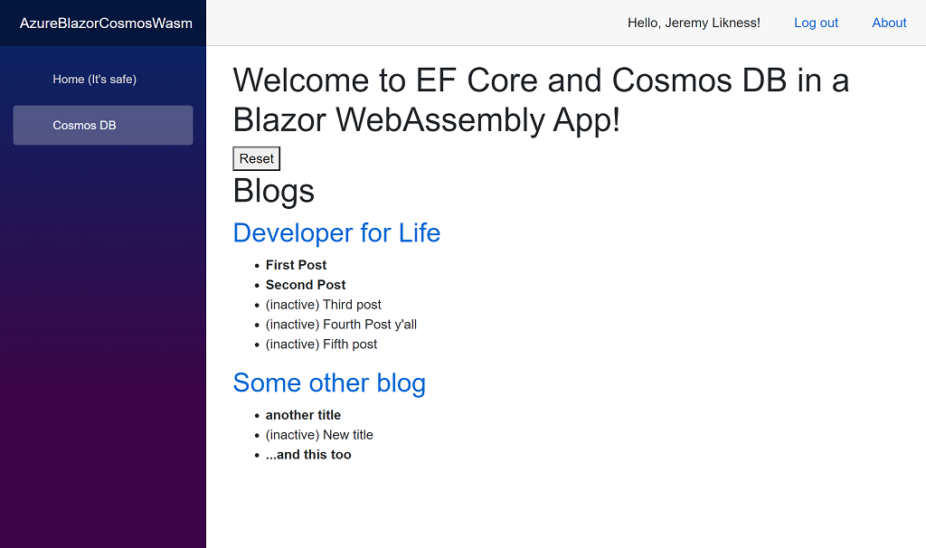 GitHub - JeremyLikness/AzureBlazorCosmosWasm: A completely serverless solution to access Cosmos ...