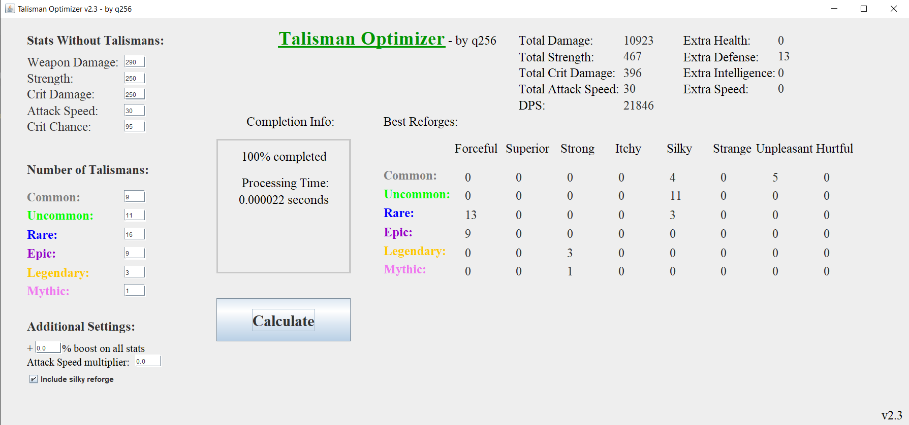 GitHub - q-256/TalismanOptimizer: A talisman reforge optimizer for Skyblock.