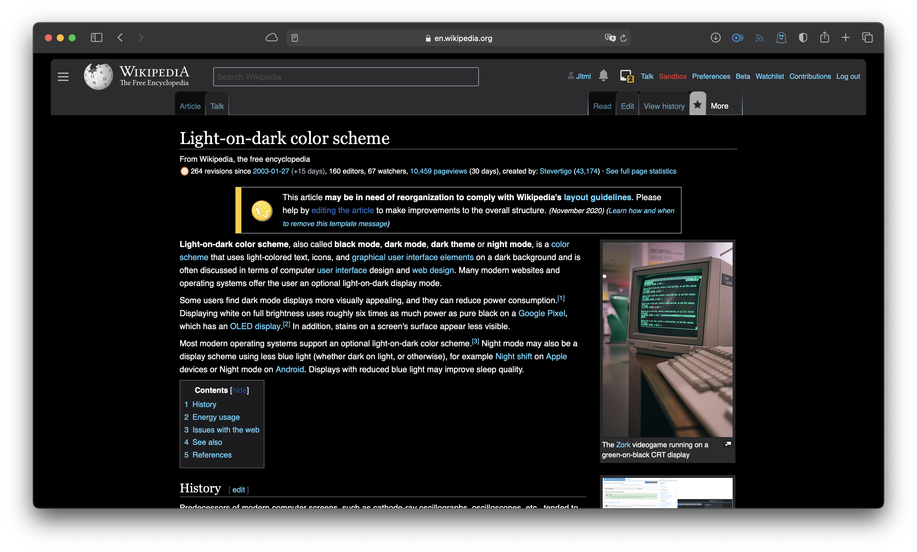 GitHub - jltml/wikipedia-darkmode: Custom CSS for Wikipedia that ...