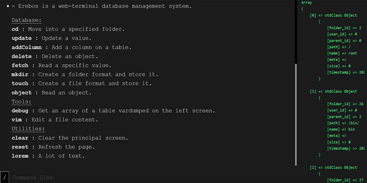 GitHub - Apter-X/erebos: Web-Terminal using Vanilla PHP/MySQL
