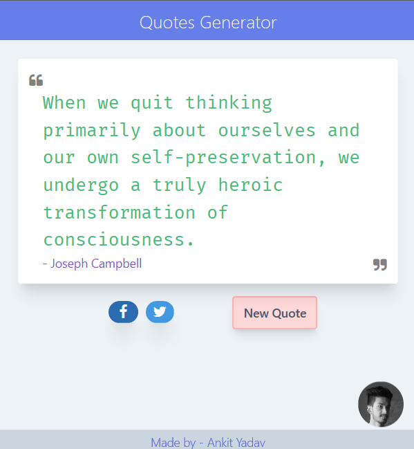 Github Iankityadavquotesgen Random Quotes Generator 