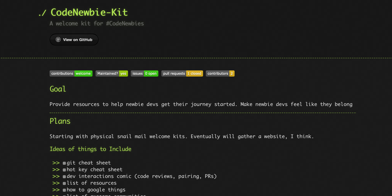 GitHub - VickiLanger/CodeNewbie-Kit: A welcome kit for #CodeNewbies