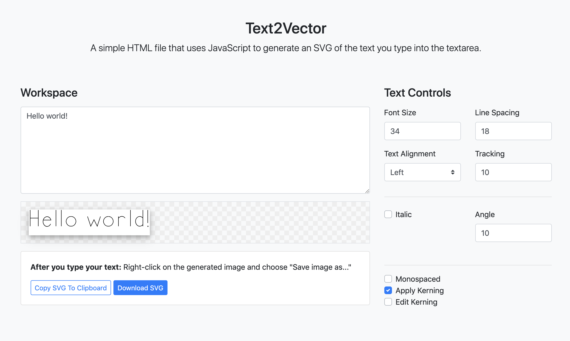 GitHub - wmd-glowforge/text2vector: Simple HTML tool used to generate ...