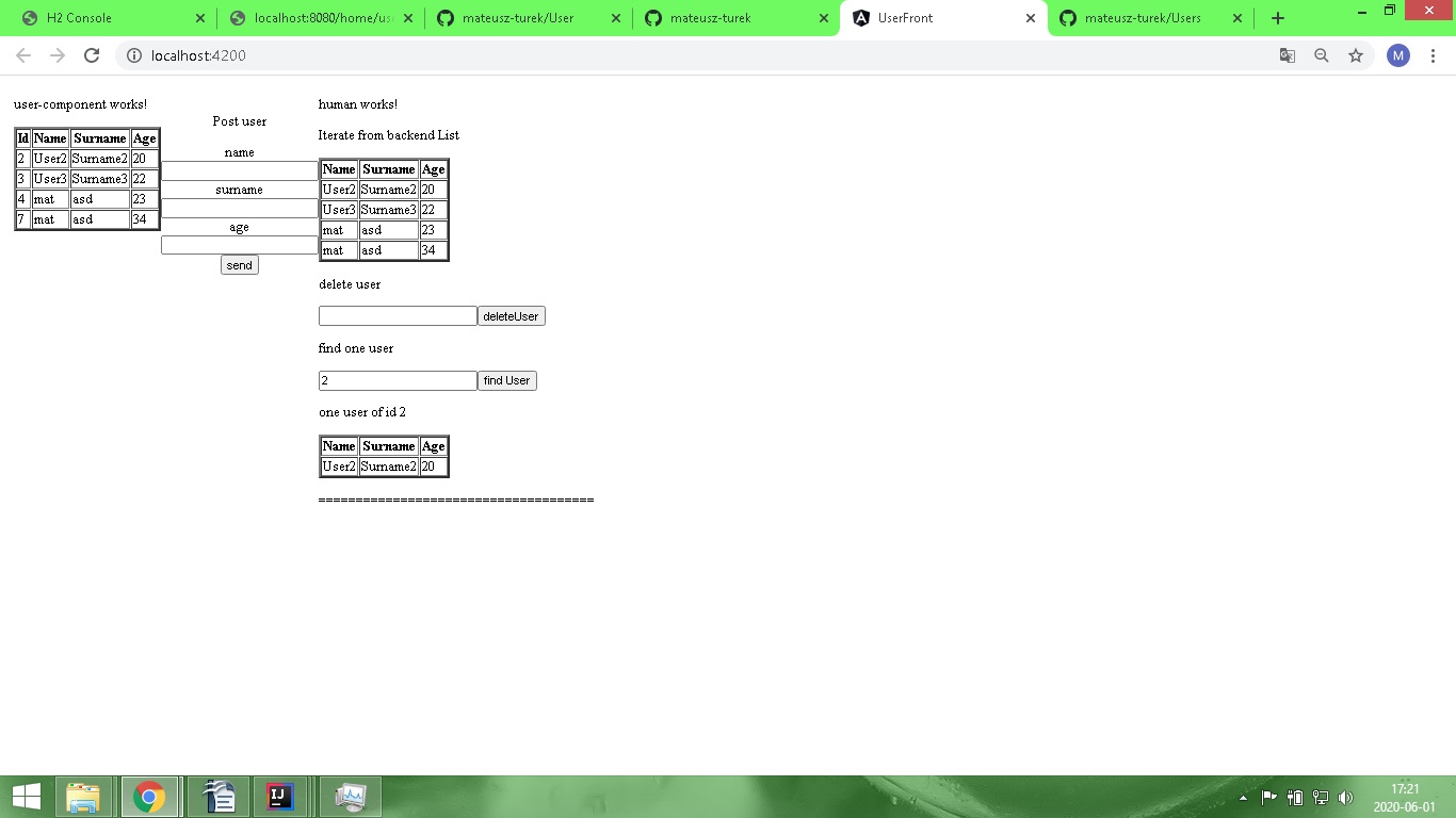 GitHub - mateusz-turek/Users: Spring Boot, H2 embedded db, Angular 8, Client-side can post ...